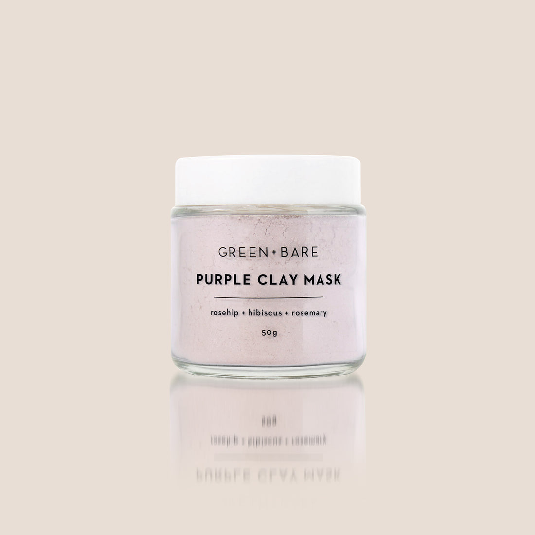 Purple Clay Mask + Rosehip + Hibiscus + Rosemary – Green + Bare